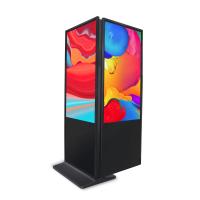 China 55 Inch Dual Touch Screen Digital Signage Floor Standing Kiosk 1920x1080 for sale