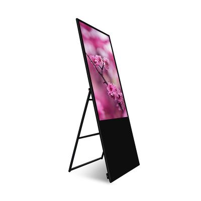 China Foldable Digital Advertising Kiosk 32 to 65 Inch 1920x1080 Portable LED Signage for sale