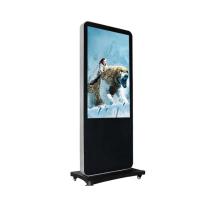 China 55 Inch Portable LCD Advertising Floor Stand Kiosk With Wheels 1920x1080 Android 6.0 for sale