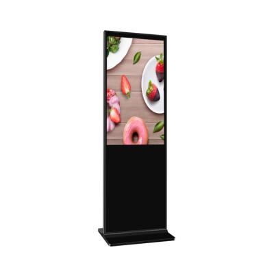 China 55 Inch Portable LCD Advertising Floor Stand Kiosk With Wheels 1920x1080 Android 6.0 for sale