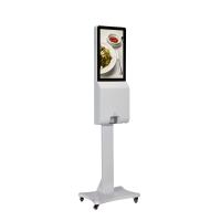 China 21.5 Inch LCD Digital Signage Automatic Hand Sanitizer Dispenser Advertising Kiosk 1080p for sale