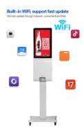 China 21.5 Inch LCD Digital Signage Automatic Hand Sanitizer Dispenser Advertising Kiosk 1080p for sale