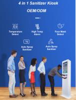 China Android OS A64 Automatic Hand Sanitizer Dispenser Advertising Kiosk 220v for sale