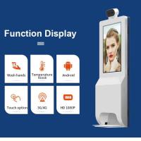 China 21.5 Inch TFT LCD Digital Advertising Display with Hand Sanitizer Dispenser and Thermal Temperature Checking Kiosk for sale