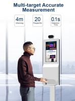 China 21.5 Inch TFT LCD Digital Advertising Display with Hand Sanitizer Dispenser and Thermal Temperature Checking Kiosk for sale