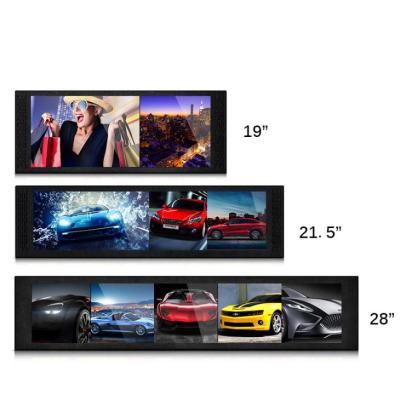 China 19 Inch Ultra Long Digital Advertising Lcd Stretched Bar Display for sale