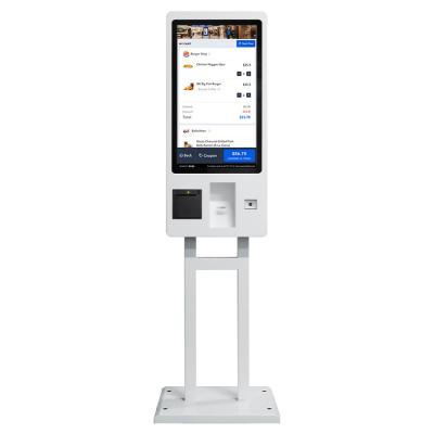 China 32 Inch 350cd/m2 Interactive Touch Screen Self Ordering Kiosk with POS System for sale