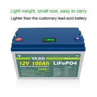 China YABO Custom Made Rechargeable Solar Boat Lithium Motorcycle Golf Cart RV LiFePO4 Energy Storage Battery 12V 100Ah for sale