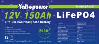 China Lifepo4 Battery 12v 150 Ah Deep Cycle With 2000 Cycles For Outdoor Power Supply for sale