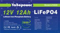 China CE Certificated 12v 12Ah Discharge Current 6A Lifepo4 Battery With Prominent Capacity for sale