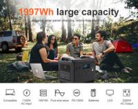 China Outdoor 2000W Two-Way 2000W Quick AC Output Multifunction Power Bank 2000W Solar Portable Generator for sale