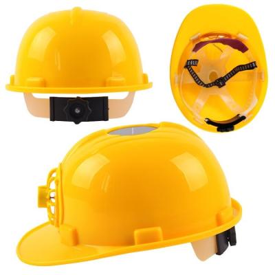 China Industrial Safety Solar Powered Accessories Yellow & Red Solar Helmet With Fan for sale
