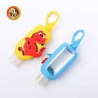 China OEM Mini Plastic Sanitizer Bottle PCR PLA Travel Size Hand Sanitizer Bottle With Silicone Holder for sale