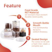 China Empty Clear Candy Cookie Jar 500ml Wide Mouth Food Plastic Jars With Screw Top Lids for sale