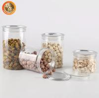China Empty Pet Chocolate Candy Cookie Jar Plastic Chocolate Jar With Aluminum Lid for sale