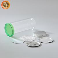 China Empty Pet Chocolate Candy Cookie Jar Plastic Chocolate Jar With Aluminum Lid for sale