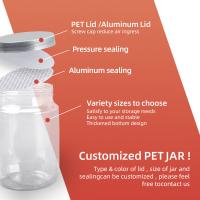 China Large Transparent Plastic Jam Bottle Candy Plastic Screw Top Containers for sale