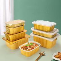 China Restaurant BBQ Air Fryer Tin Foil trays Rectangle Takeaway Aluminium Foil Pan for sale