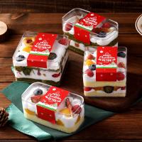 China Dessert Cake Customize Packing Boxes Transparent PET Square Food Packaging Boxes for sale