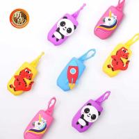 China Mini Cute Travel Portable Plastic Sanitizer Bottle With Cartoon Silicone Holder for sale