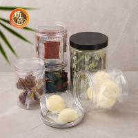 China Transparent Round Pet Plastic Food Jars With Lid for sale
