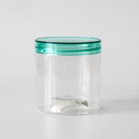 China 1L Large Round Bottom Pet Plastic Jars With Lids Transparent for sale