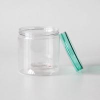 China 1L Large Round Bottom Pet Plastic Jars With Lids Transparent for sale