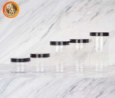 China Chemical Resistanc Clear Wide Mouth Plastic Pet Jar With Lids Sugar Packaging for sale