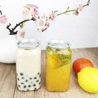China Clear Square 0.25L Plastic Easy Open Cans With Easy Pull Cover Food Water for sale