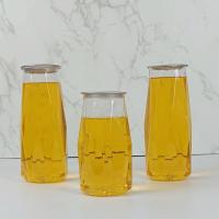 China 380ml Plastic Diamond-Shaped PET Juice Storage Bottle with Easy Pull Cover for sale