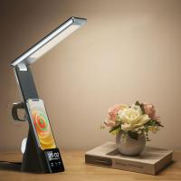 China Office Household Wireless Charging Table Lamp with 15W Output Power and Digital Display Alarm Clock Multifunctional for sale