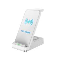 China 3 In1 Fast Qi Wireless Charger Holder 15w Magnetic Charger for Mobile Phone Iwatch Custom Led Logo and 5V/2A Output for sale