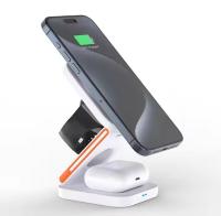 China Multifunction 15W ABS Wireless Charger for Phone Headphone IWatch 3 in 1 Magnetic Folding Charging for sale