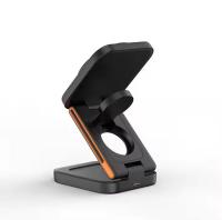 China Multifunction 15W ABS Wireless Charger for Phone Headphone IWatch 3 in 1 Magnetic Folding Charging for sale