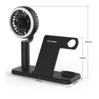 China 15w Fast Wireless Charger with Cooling Fan and Adjustable Phone Dock in PC Fireproof Material for sale