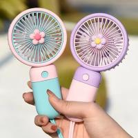 China Wholesale Outdoor Travel LED Light Small Hand Hold Pocket Fan Rechargeable Electric USB Handheld Fan Portable Mini Fans for sale