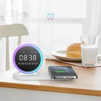 China Yes Battery 3 in 1 Wireless Charging Light Alarm Clock Desktop Mobile Phone Magnetic Wireless Charger NO Waterproof Standard for sale