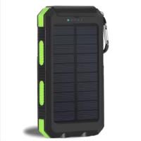 China 10000mah Solar Panel Portable Powerbank Dual Usb Cell Phone Charger Waterproof External Battery Power Bank With Light for sale