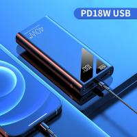 China New Arrival 40w Led Battery Display Fast Chargering Portable Charger Power Bank 20000mah Quick Charge 3.0 Power Bank for Phone for sale