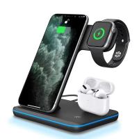 China 15W/10W Fast Charging 3 in 1 Portable Multifunctional USB Wireless Charging Station for Iphone Iwatch Airpods Game Player for sale