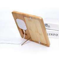China New Style Fast Charging Desktop Bamboo Wireless Charger With Photo Frame 2 in 1 Wireless Charging Phone Holder for sale