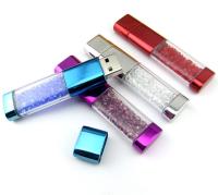 China Custom Portable High Speed Crystal USB 3.0 Flash Drive Real Capacity 4GB 8GB 16GB 32GB for sale