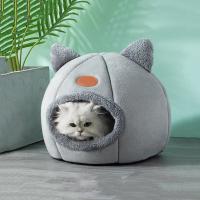 China Soft Winter Warm Cat Bed Cave Plush Pet Nest Deep Sleep Dog Nest Pet Mat Cat House Dog House Cat Nest Bed Kennel for Cats for sale
