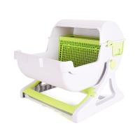 China Reversable Folding Semi Automatic Cat Litter Box Foldable Cat Litter Box Detachable Pet Grooming for sale