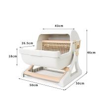 China Reversable Folding Semi Automatic Cat Litter Box Foldable Cat Litter Box Detachable Pet Grooming for sale