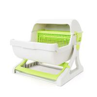 China Reversable Folding Semi Automatic Cat Litter Box Foldable Cat Litter Box Detachable Pet Grooming for sale