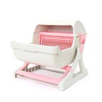 China Reversable Folding Semi Automatic Cat Litter Box Foldable Cat Litter Box Detachable Pet Grooming for sale