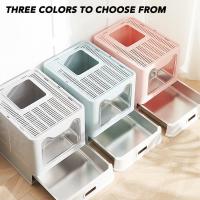 China Fully Enclosed Large Metal Cat Litter Box Stainless Steel Litter Box With Lid Foldable Litter Box With Removable Drawer for sale