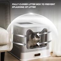 China Fully Enclosed Large Metal Cat Litter Box Stainless Steel Litter Box With Lid Foldable Litter Box With Removable Drawer for sale