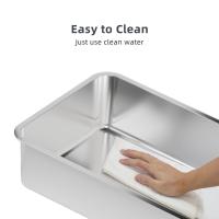 China Hot Selling Booche Stainless Steel Cat Litter Box Easy Cleaning Open Large Size Non-slip Cat Toilet Box for sale